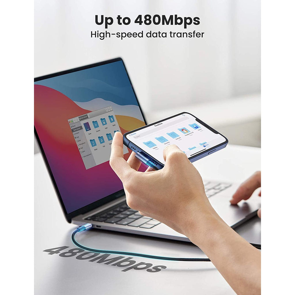 UGREEN USB-A To Right Angle Lightning Cable 1M | Scv Global